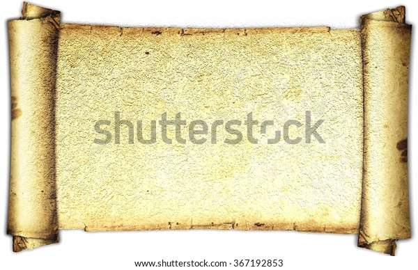 Ancient Paper Scroll Isolated On White Stock Illustration 367192853