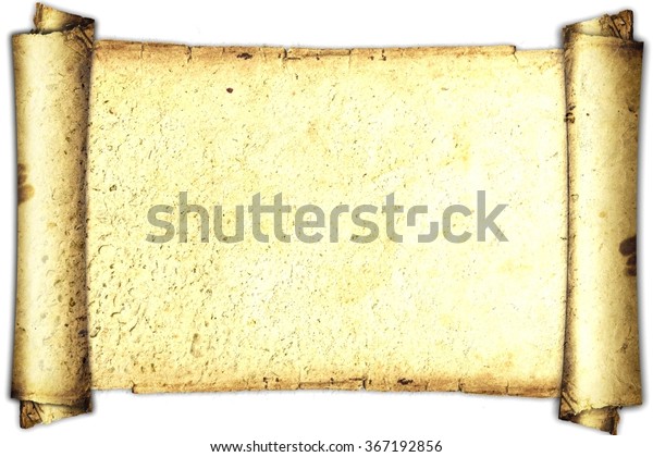 Ancient Paper Scroll Isolated On White Stock Illustration 367192856 ...
