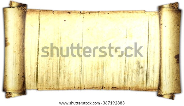 Ancient Paper Scroll Isolated On White Stock Illustration 367192883 ...