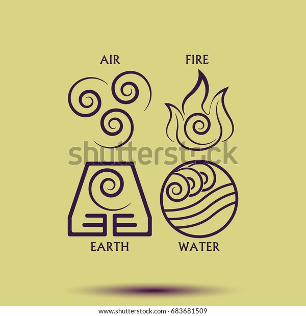 Ancient Symbols Four Elements Subscribe Stock Illustration 683681509 ...