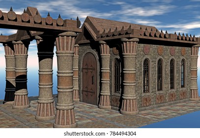 Ancient Temple 3d Rendering Stock Illustration 784494304 | Shutterstock