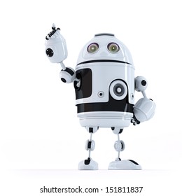 Robot Standing Thinking Pose Isolated On Stock Illustration 126614885