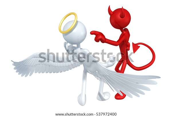 Angel과 Devil이 원래 3D 캐릭터 삽화를 스톡 일러스트 537972400 | Shutterstock