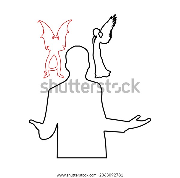 Angel Devil On Shoulder Stock Illustration 2063092781 | Shutterstock