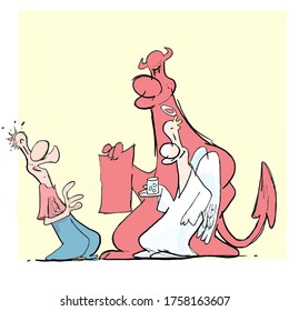 Angel Devil Talking Man Stock Illustration 1758163607 | Shutterstock