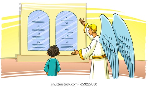 Angel Points Ten Commandments Stock Illustration 653227030 | Shutterstock