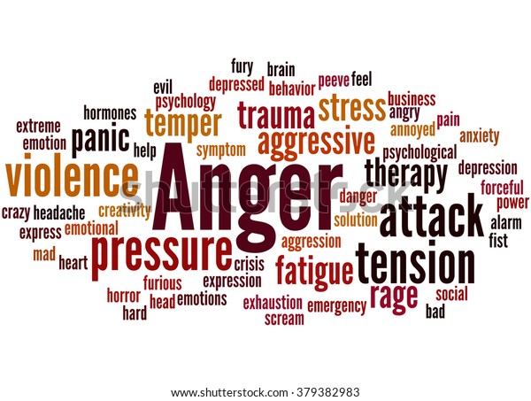 Anger Word Cloud Concept On White Stock Illustration 379382983 ...