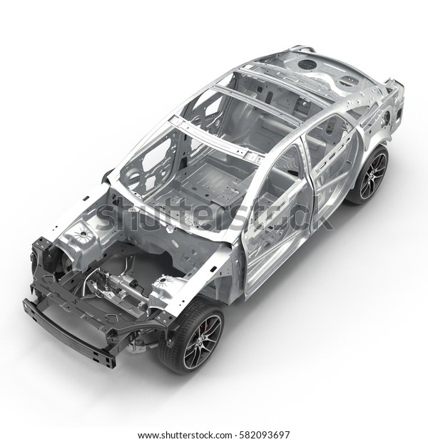 Angle Car Frame Chassis On White Stock Illustration 582093697