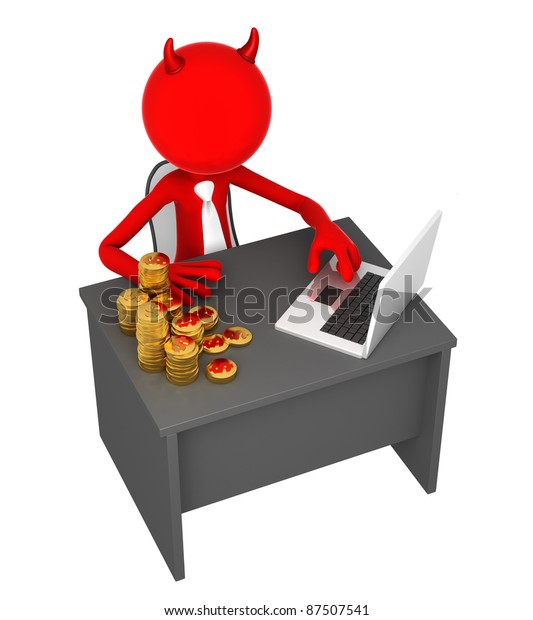 Angry Boss Devil Sitting Office Desk Stock Illustration 87507541 ...