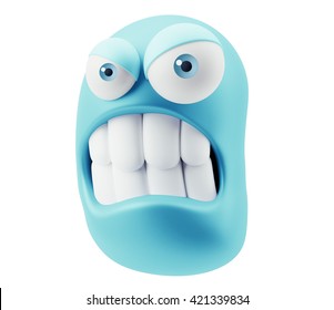 Angry Emoticon Face 3d Rendering 스톡 일러스트 421340992 | Shutterstock