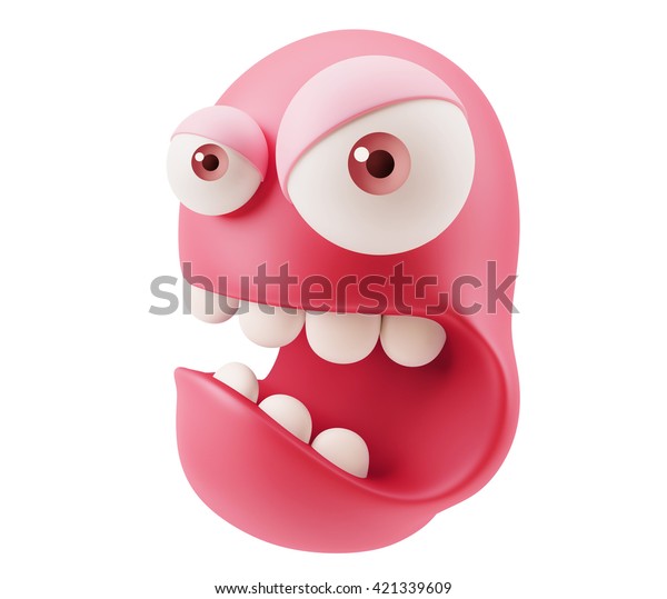 Angry Emoticon Face 3d Rendering 스톡 일러스트 421339609 | Shutterstock