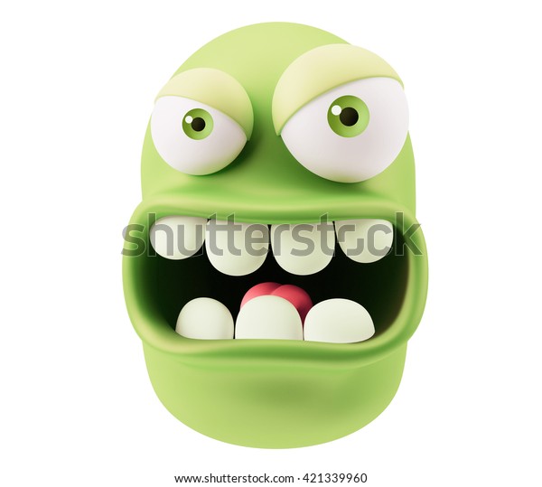 Angry Emoticon Face 3d Rendering Stock Illustration 421339960 ...