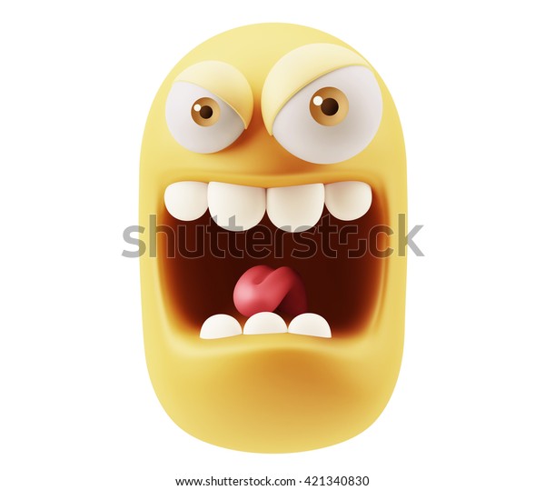 Angry Emoticon Face 3d Rendering: ภาพประกอบสต็อก 421340830 | Shutterstock