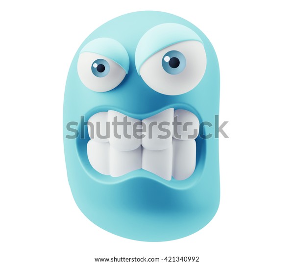 Angry Emoticon Face 3d Rendering 스톡 일러스트 421340992 | Shutterstock