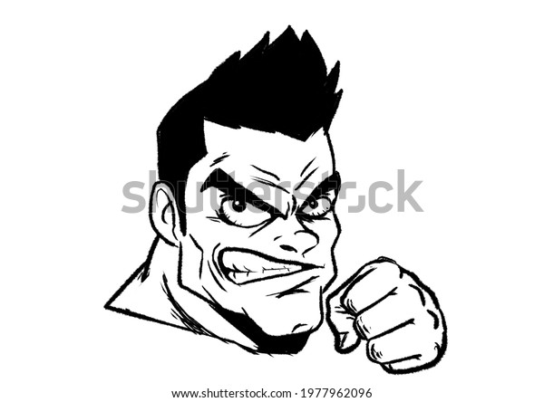 Angry Face Fighter Stock Illustration 1977962096 | Shutterstock