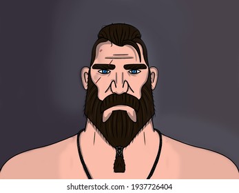 Angry Looking Bearded Viking Soldier Stock Illustration 1937726404 ...