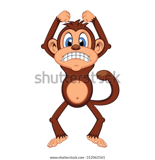 Angry Monkey Cartoon Stock Illustration 312062561