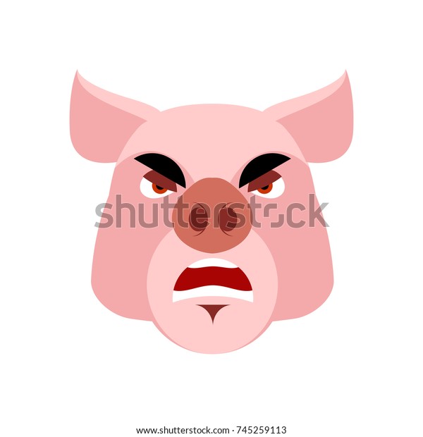 Angry Pig Evil Boar Grumpy Hog Stock Illustration 745259113 | Shutterstock