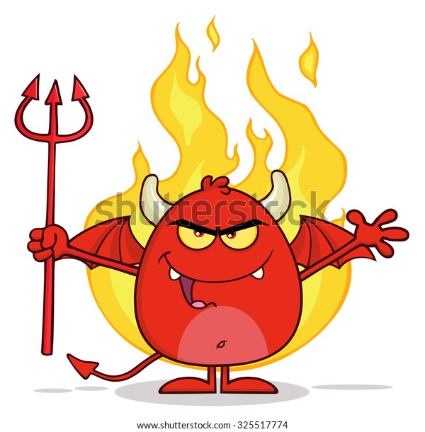 Angry Red Devil Cartoon Character Holding Stock Illustration 325517774 ...