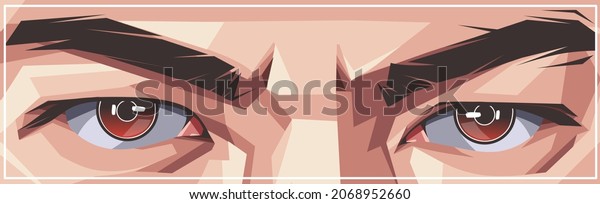 Angry Sharp Eyes Man Stock Illustration 2068952660 | Shutterstock