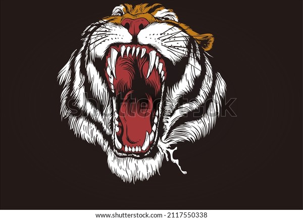 Angry Tiger Head Vector Desain Stock Illustration 2117550338 | Shutterstock