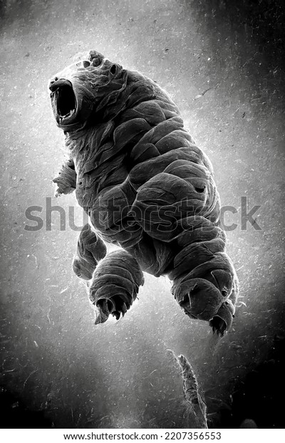 Angry Water Bear Tardigrade Microscope Image Stock Illustration ...