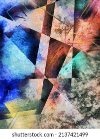 Angular Abstract Art 3d Rendering Stock Illustration 2137421499 ...