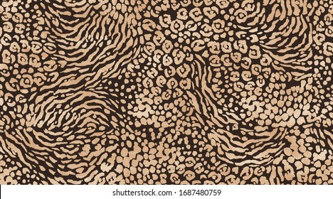 Animal Mixed Texture Seamless Pattern Leopard Stock Illustration 1687480759 | Shutterstock