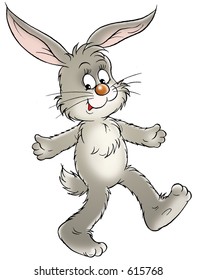 Cartoon Rabbit Giving Thumb Isolated On Stock Vector (Royalty Free ...
