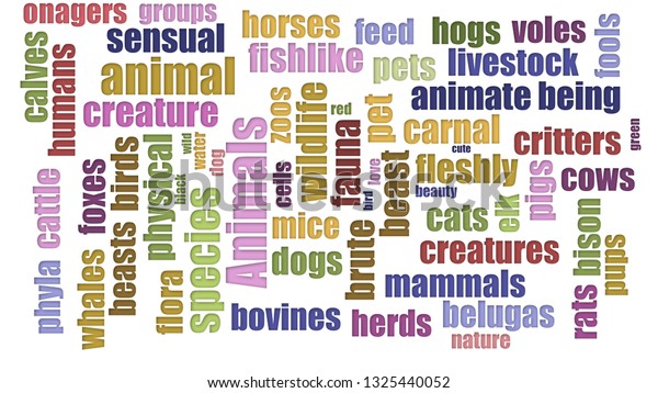 Animals Word Cloud Jumbled Isolated On Stock Illustration 1325440052 ...