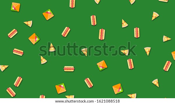 Animated Background Repeating Food Pattern On Stock Illustration ...