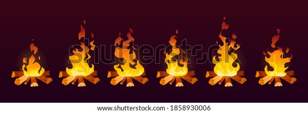 Animation Fire Burn 2d Effect Cartoon Stock Illustration 1858930006 ...