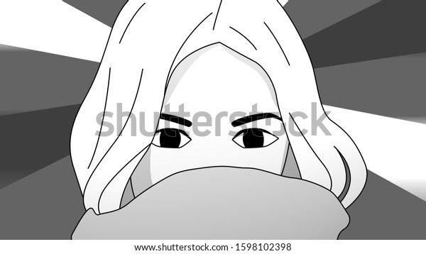 Anime Girl Cartoon Character Anime Manga ภาพประกอบสต็อก 1598102398