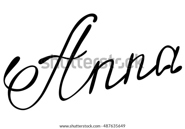Anna Name Lettering Rasterized Copy Stock Illustration 487635649