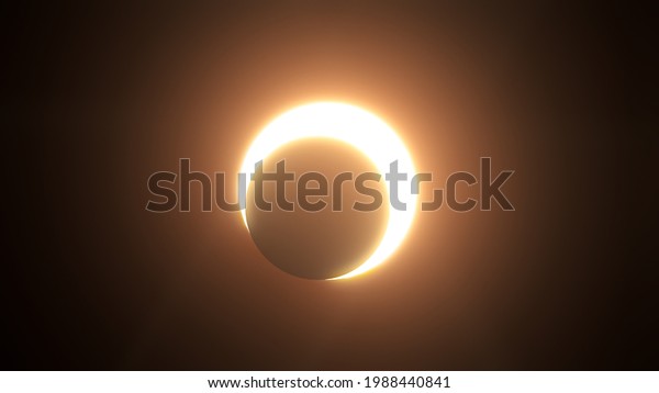 Annular Solar Eclipse 3d Illustration Render Stock Illustration 1988440841