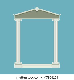 Antique Marble Temple Front Ionic Columns: ภาพประกอบสต็อก 447908203 ...