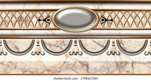 Antique Pattern Border Design Wall Background Stock Illustration ...