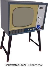 Antiquity Television Using Rectangular Tube Convex Stock Illustration ...