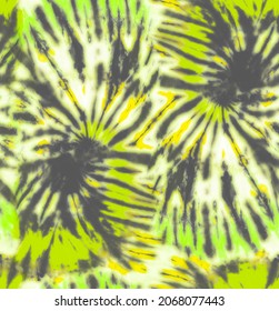 Aop Pattern Yellow Grey Green Tie Stock Illustration 2068077443