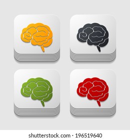 App Icon Brain Stock Vector (Royalty Free) 195771998