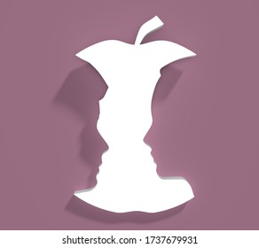 Apple Two Face Profile View Optical Stock Illustration 1737679931 ...