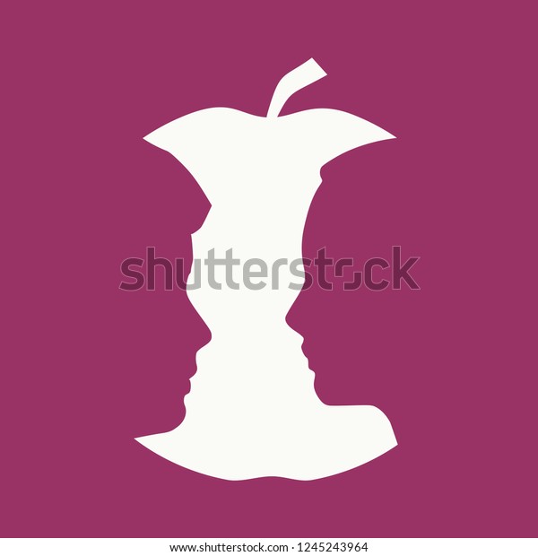 Apple Two Face Profile View Optical: стоковая иллюстрация, 1245243964 ...