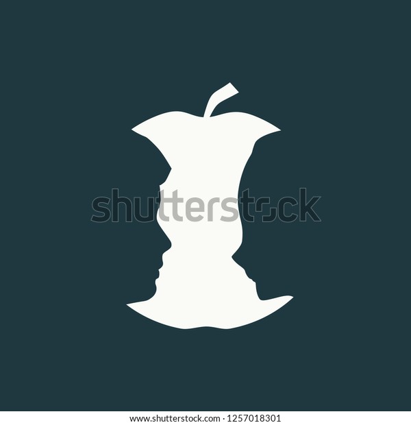 Apple Two Face Profile View Optical Stock Illustration 1257018301 ...
