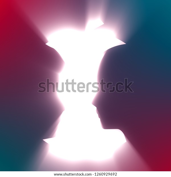 Apple Two Face Profile View Optical Stock Illustration 1260929692 ...