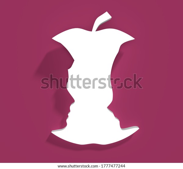 Apple Two Face Profile View Optical Stock Illustration 1777477244 ...