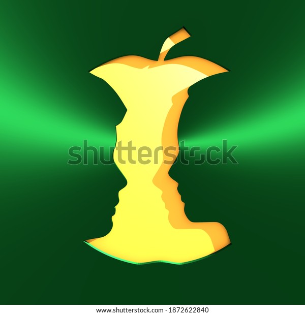 Apple Two Face Profile View Optical Stock Illustration 1872622840 ...