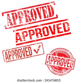 Approved Stamps Different Shape Rubber Stamp Stock Illustration ...