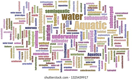 Aquatic Word Cloud Randomised Isolated Stock Illustration 1325439917 ...