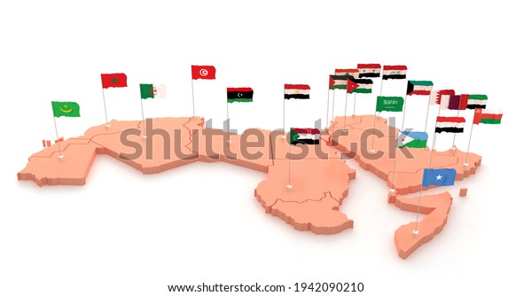 Arab Union Map Map Flag Arab Stock Illustration 1942090210 | Shutterstock