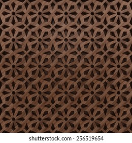 Arabesque Pattern Background Wood Stock Illustration 256519654